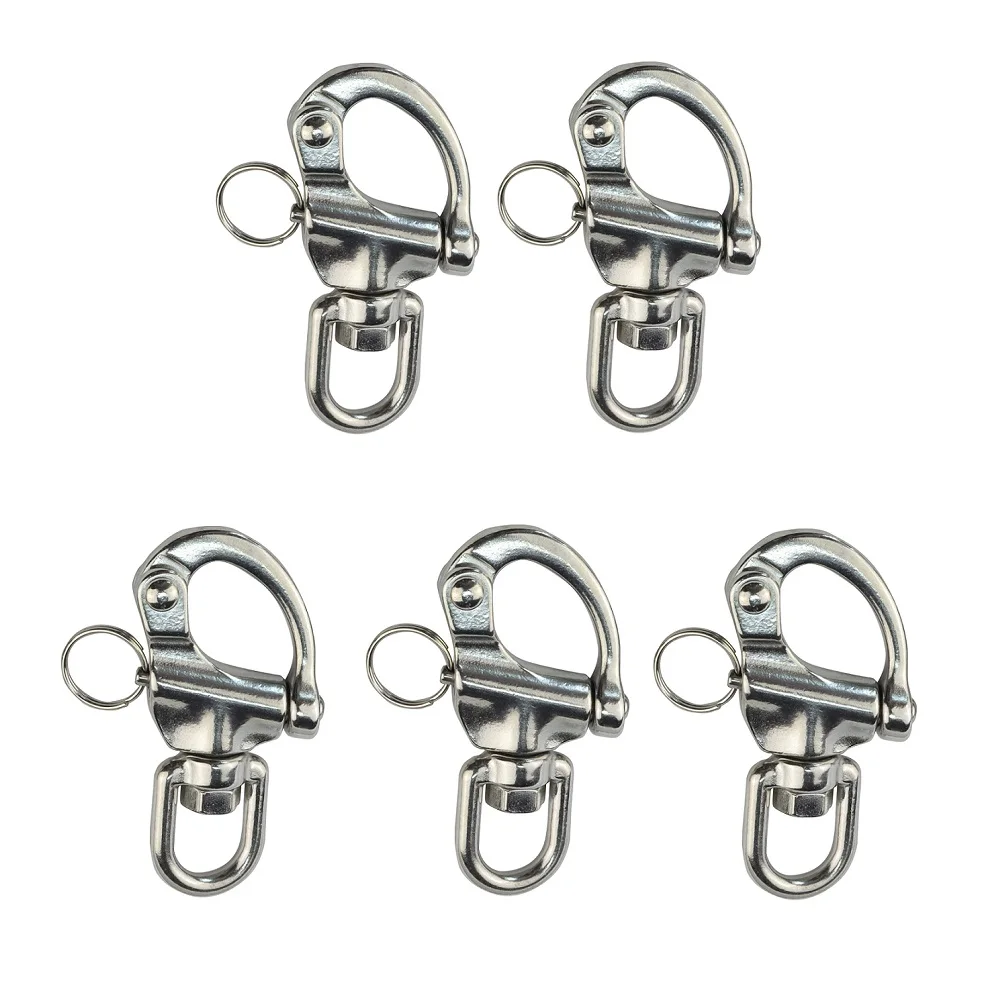5PCS-Stainless-Steel-316-Mooring-Quick-Release-Spring-Swivel-Snap ...