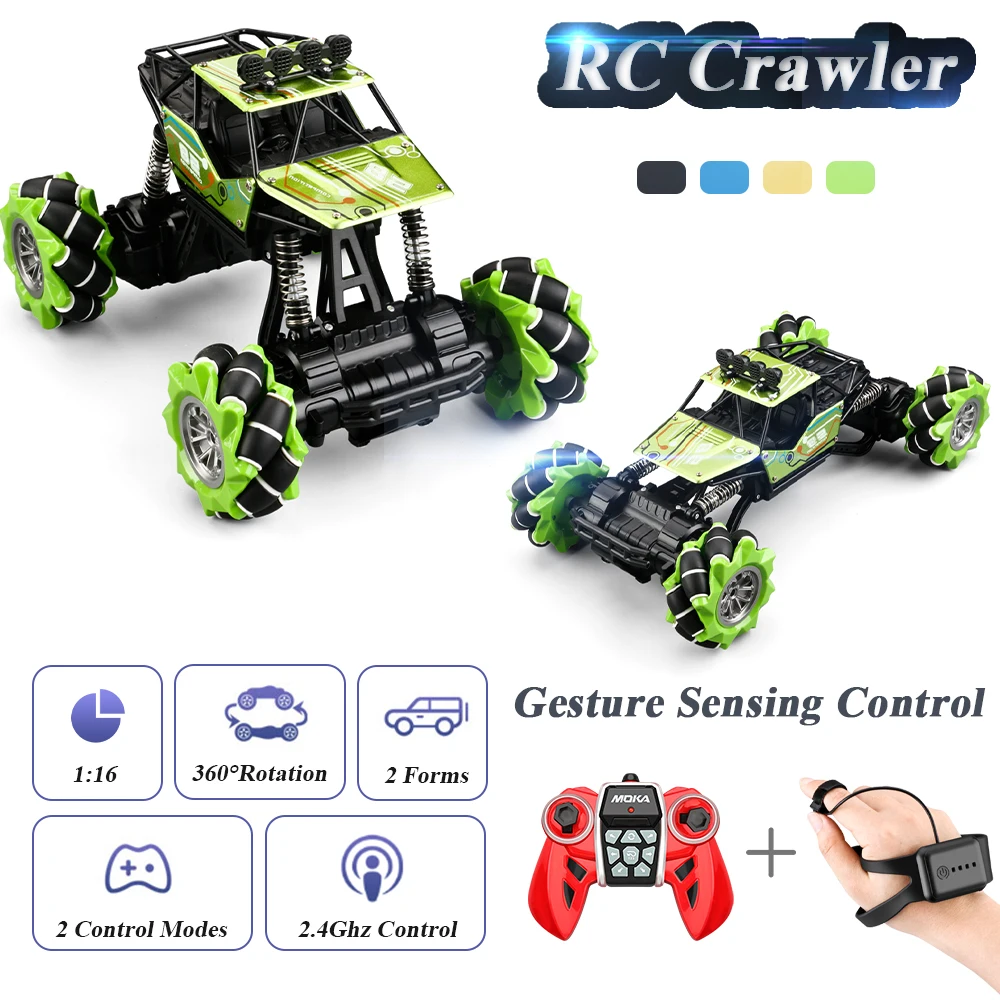 1/16 4wd 2.4ghz Rc Stunt Car Off-road Rc Crawler Dual Control Watch ...