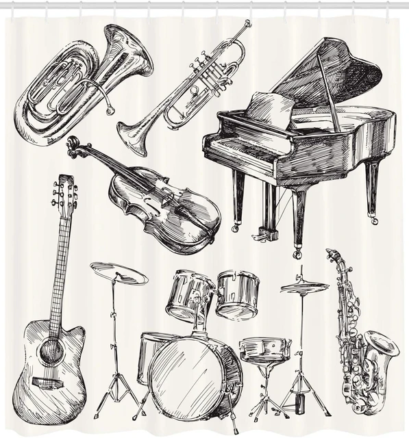 Jazz Instruments Drawing