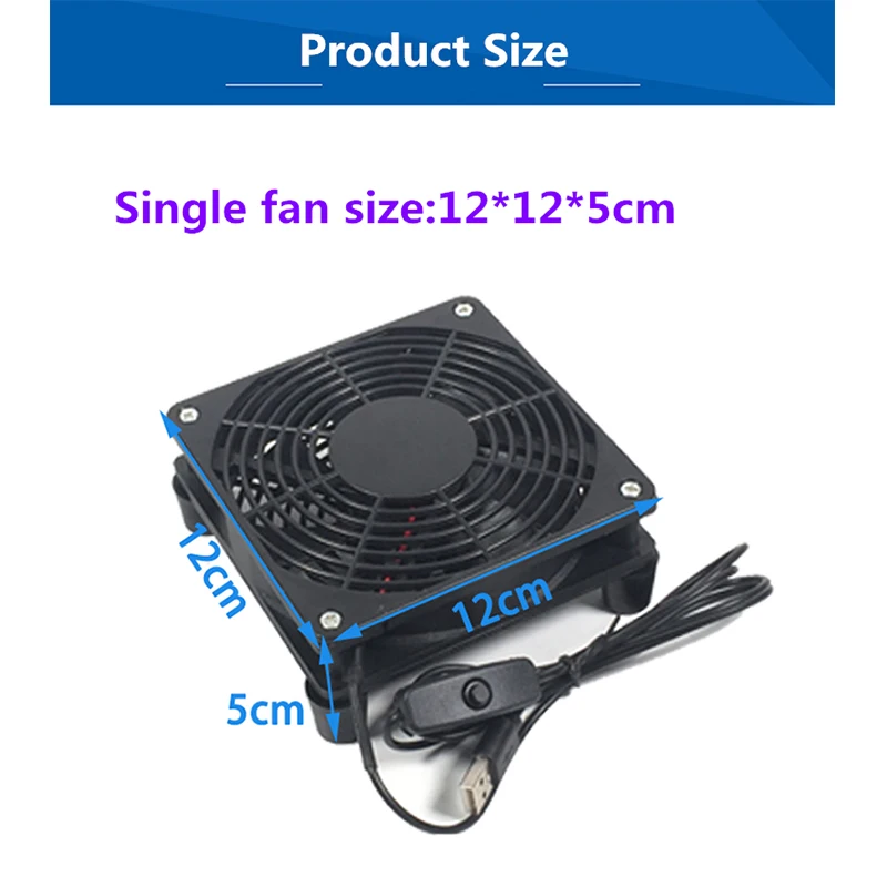 Large air volume 12cm 5V USB plug with switch silent cooling fan for RT ...