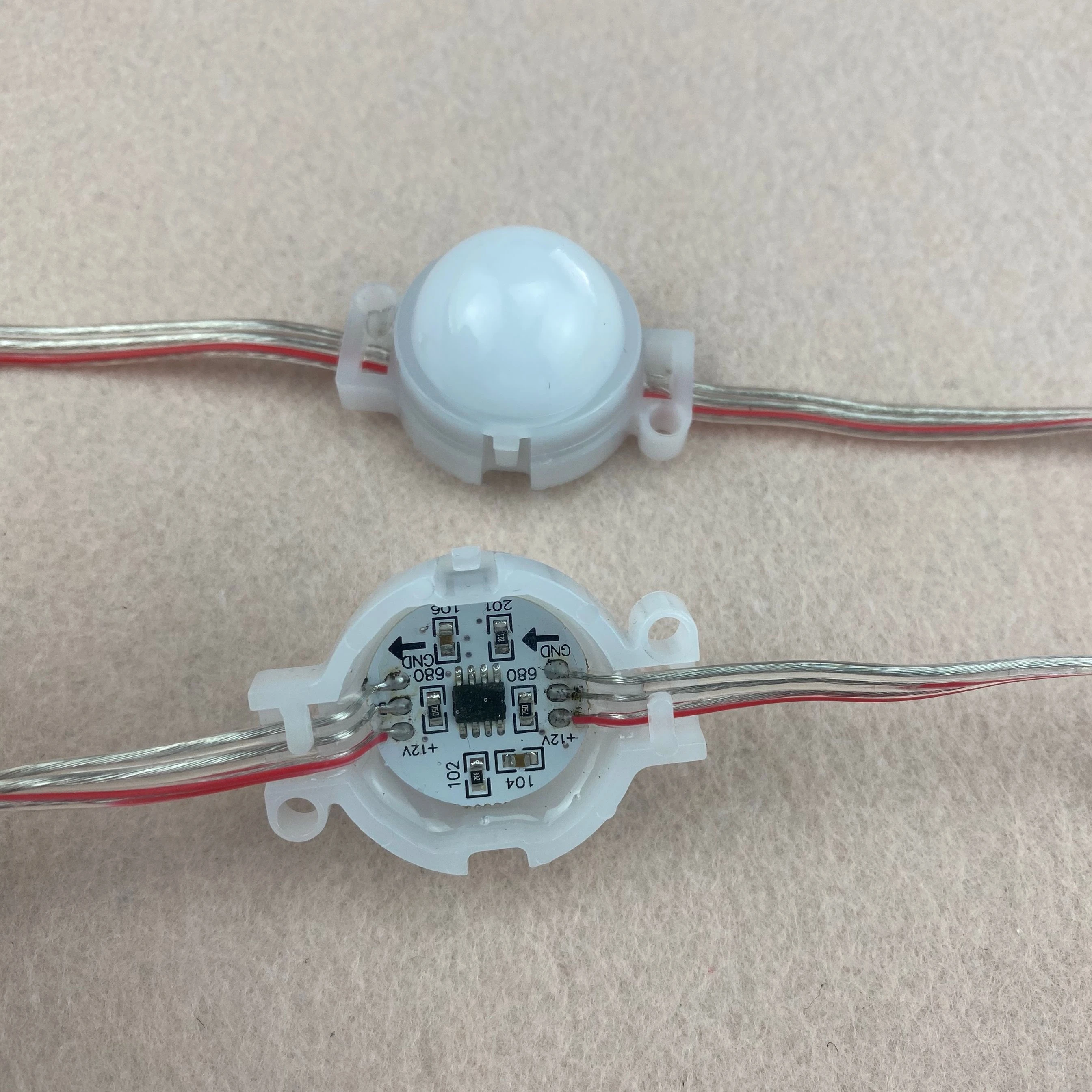 20pcs/string 30mm 12v Ws2811 Led Addressable Pixel Module;ip68;milky ...