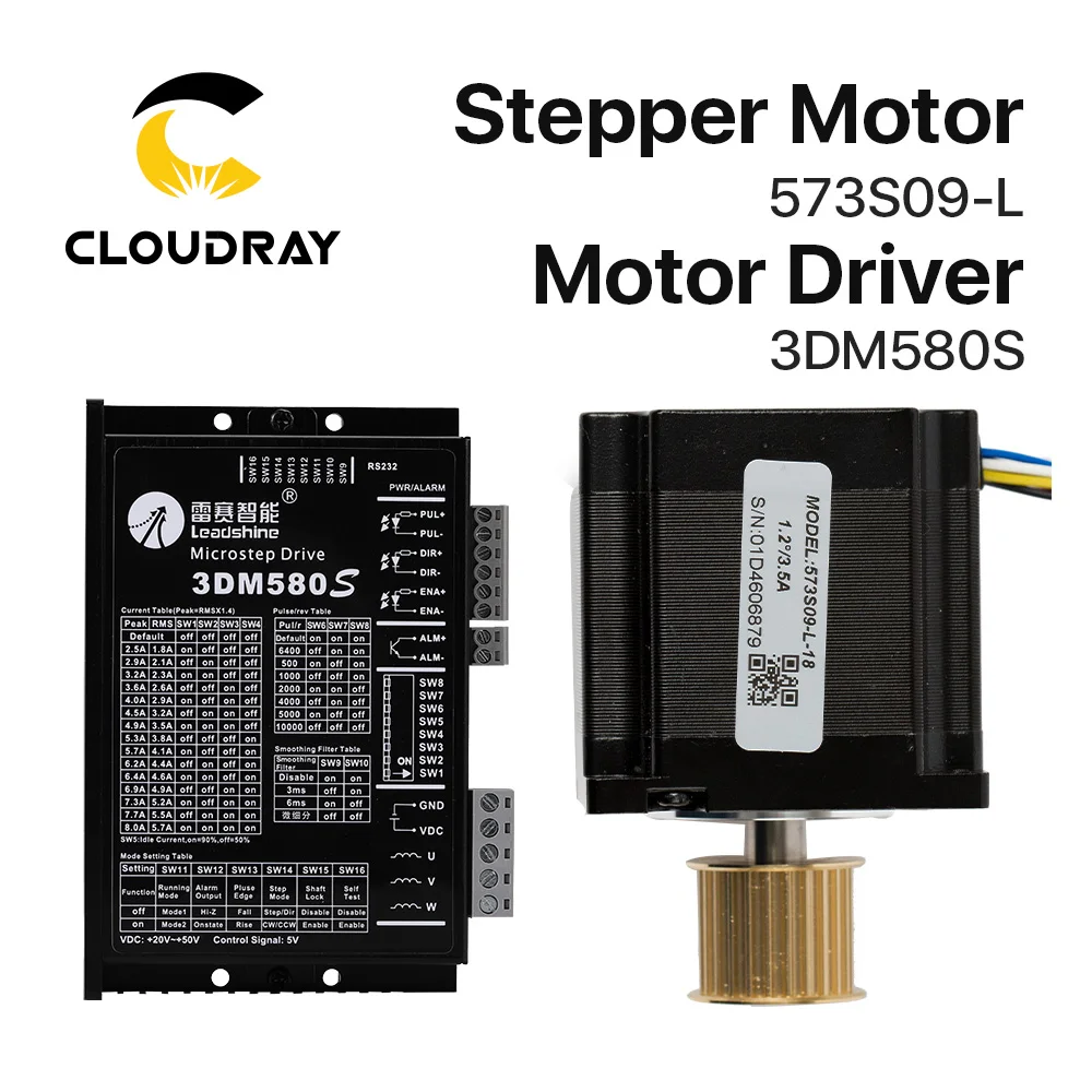 Cloudray Leadshine 3 Phase Stepper Motor 573S09-L-18/573S15-L-18+Stepper Driver 3DM580 for CO2 ...