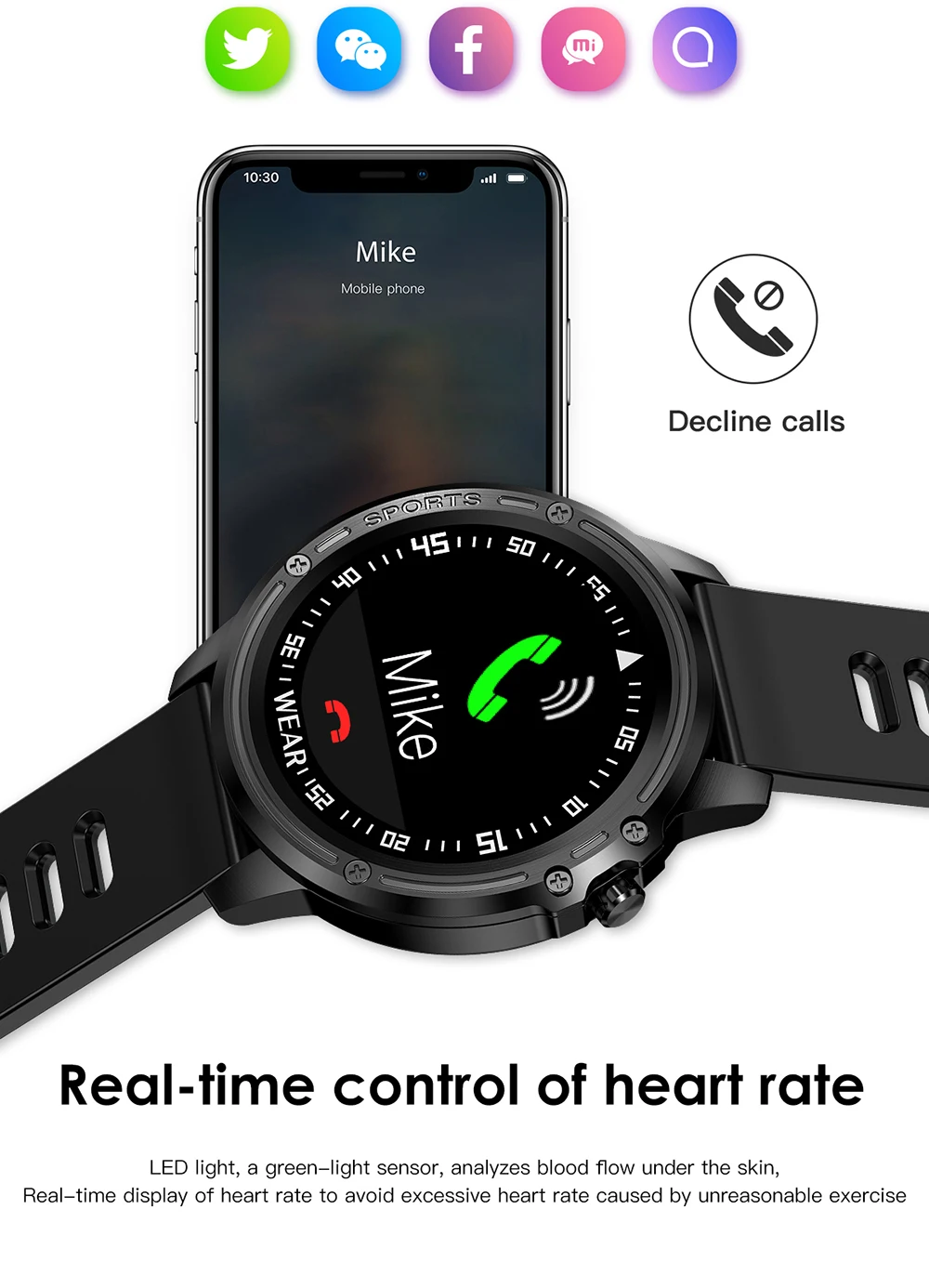 Мужские и женские Смарт-часы L8 частота сердечных сокращений Amazfit ...