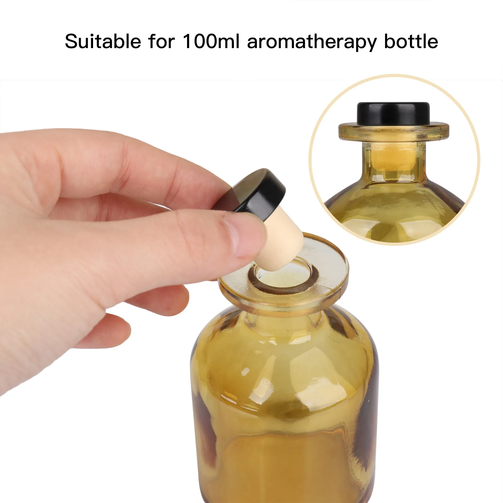 Glass Bottle Cap 100pcs 100ml Reusable Air Purification Aromatherapy ...