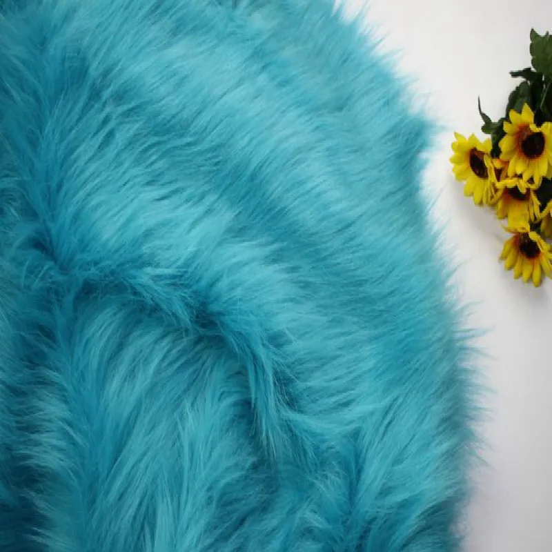 7cm Lake Blue Fur Plush Cloth Fabric For Background Wall Soft Bag ...
