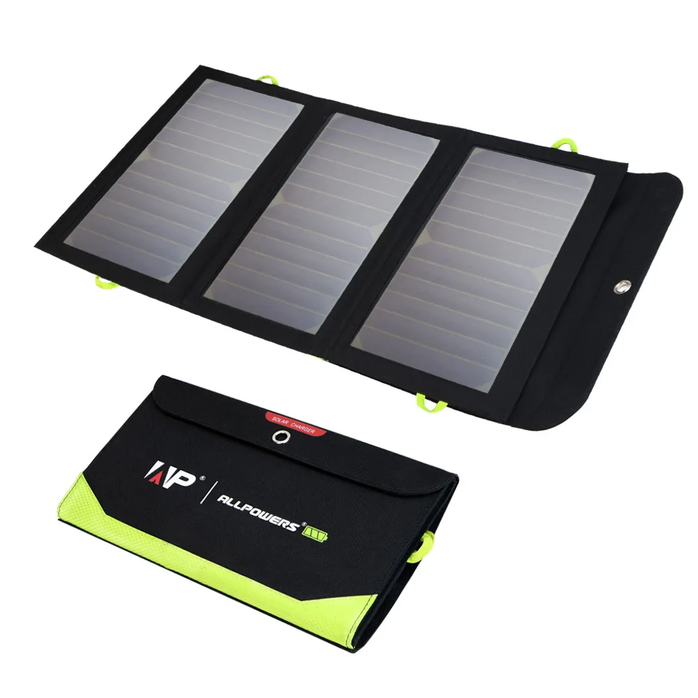 ALLPOWERS panel Solar portátil de 5V y 21W, cargador Solar, 3 salidas USB y 2 entradas USB ...