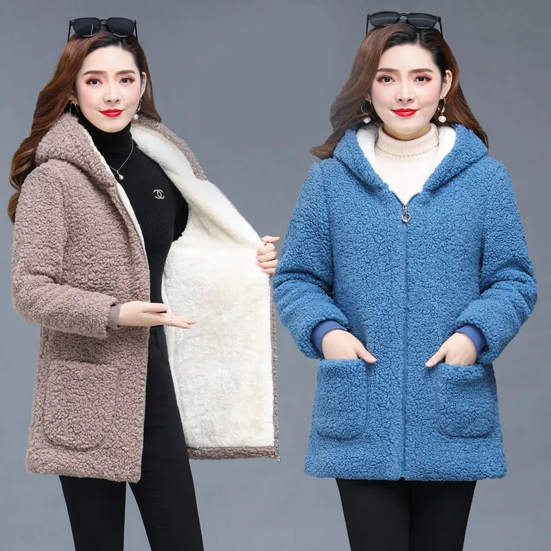 Coat Sheep Wool Sheared Women | Coat Sheared Sheep Ayunsue | Coat ...