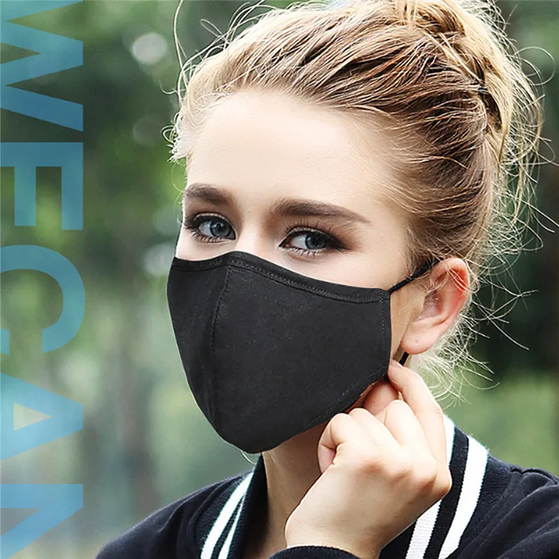 Anti PM 2,5 Baumwolle Stoff Gesicht Maske Schwarz Mund Maske Anti Staub ...