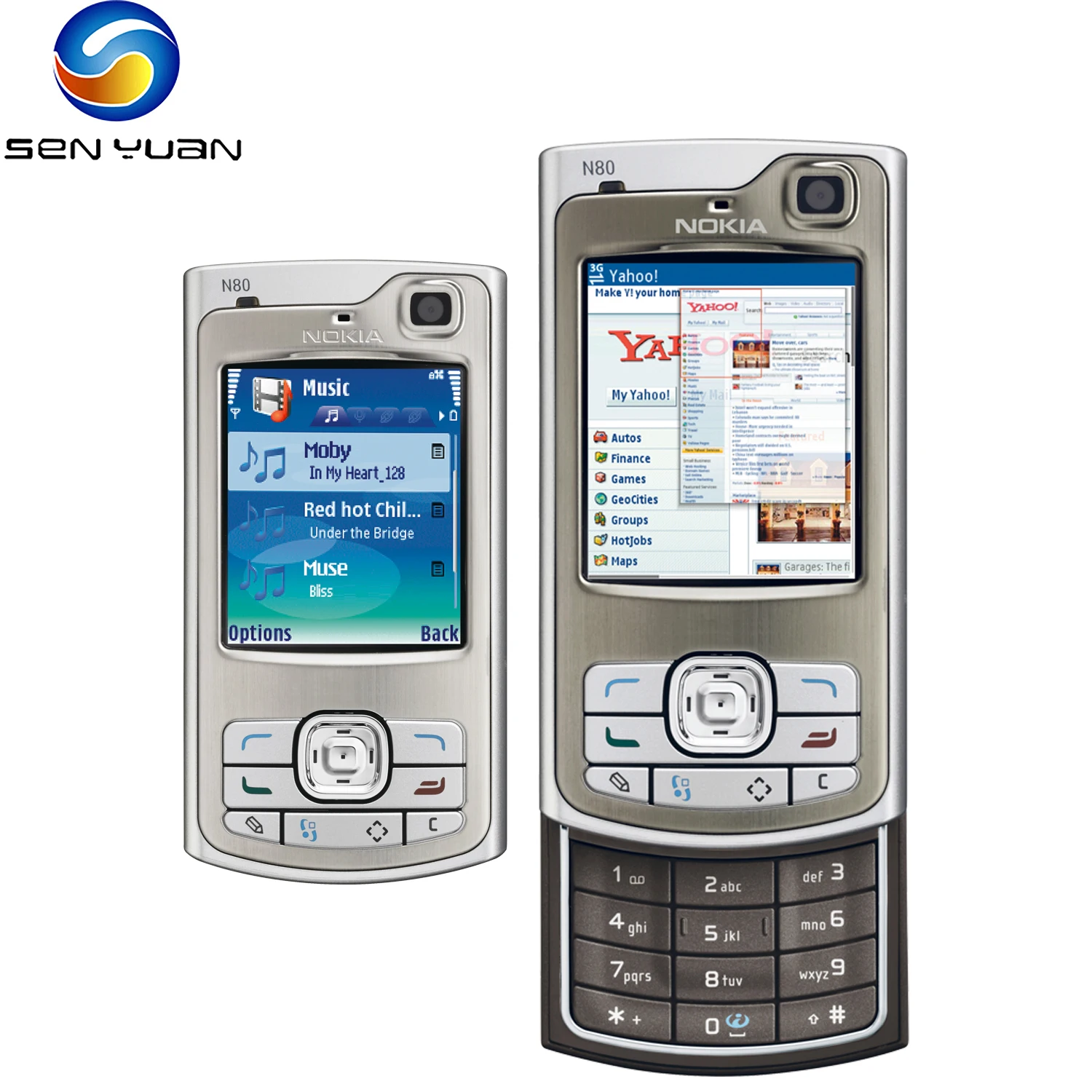 Orijinal Nokia N80 3G cep telefonu yenilenmiş 2.1 ''ekran 3.15MP kamera ...