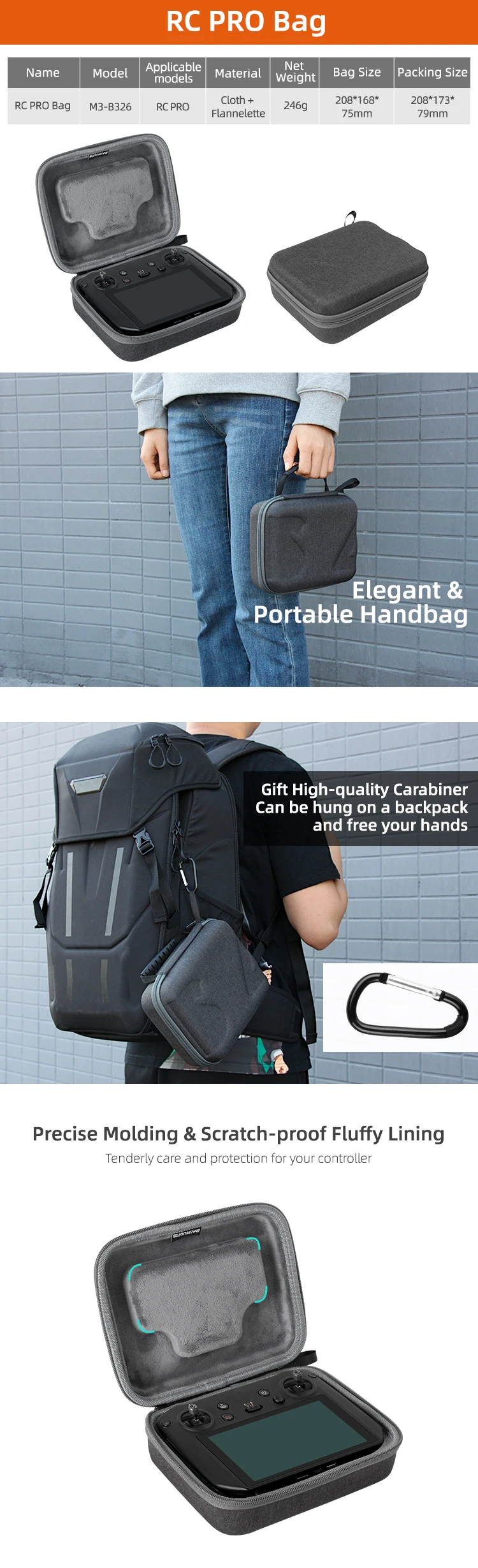 Sunnylife Accessory Carrying Case Drone Body RC PRO Fly More Cine ...