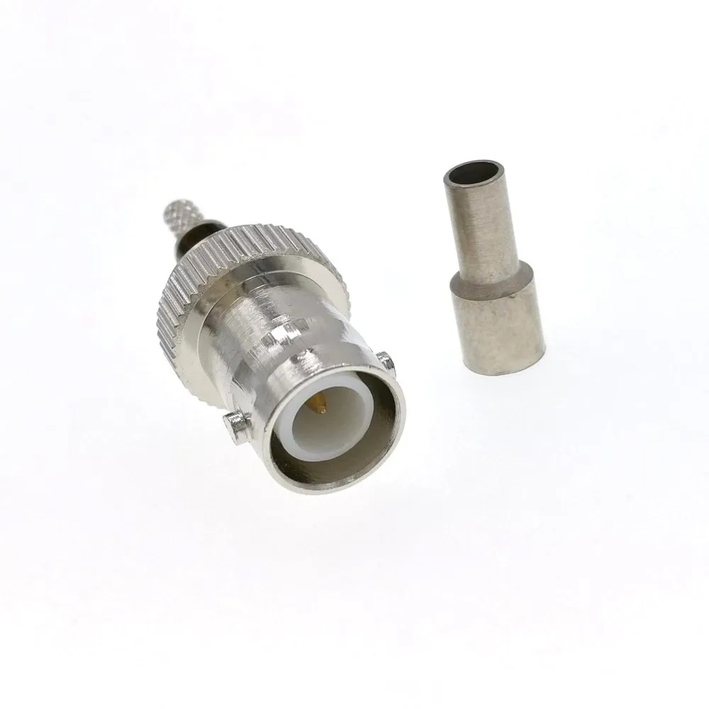 10pcs Rp-bnc Crimp Jack Female (male Pin) Rf Connector For Lmr100 Rg179 ...