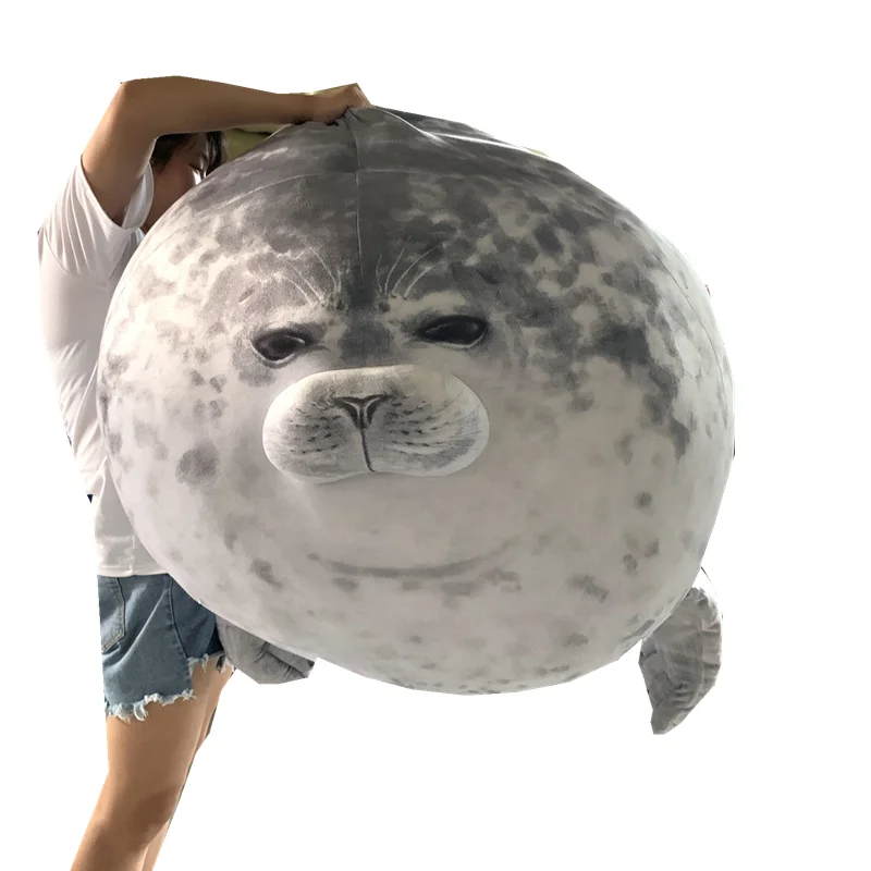 Inch Large Seal Plush Pillow: Soft Stuffed Animal Toy ,Chubby Blob Seal ...