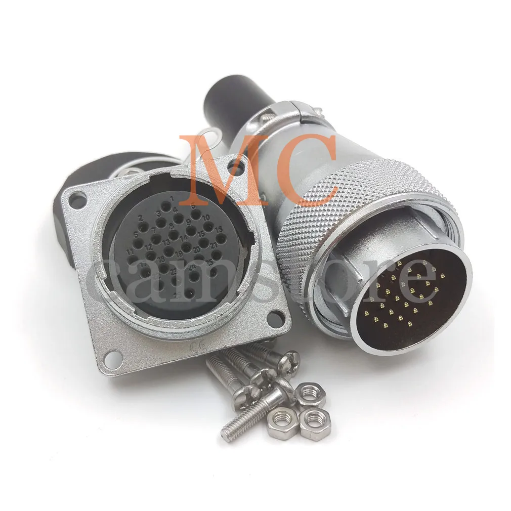 WS28, 26 pins Connector , Welded Male and Female Aviation Bulkhead Plug ...