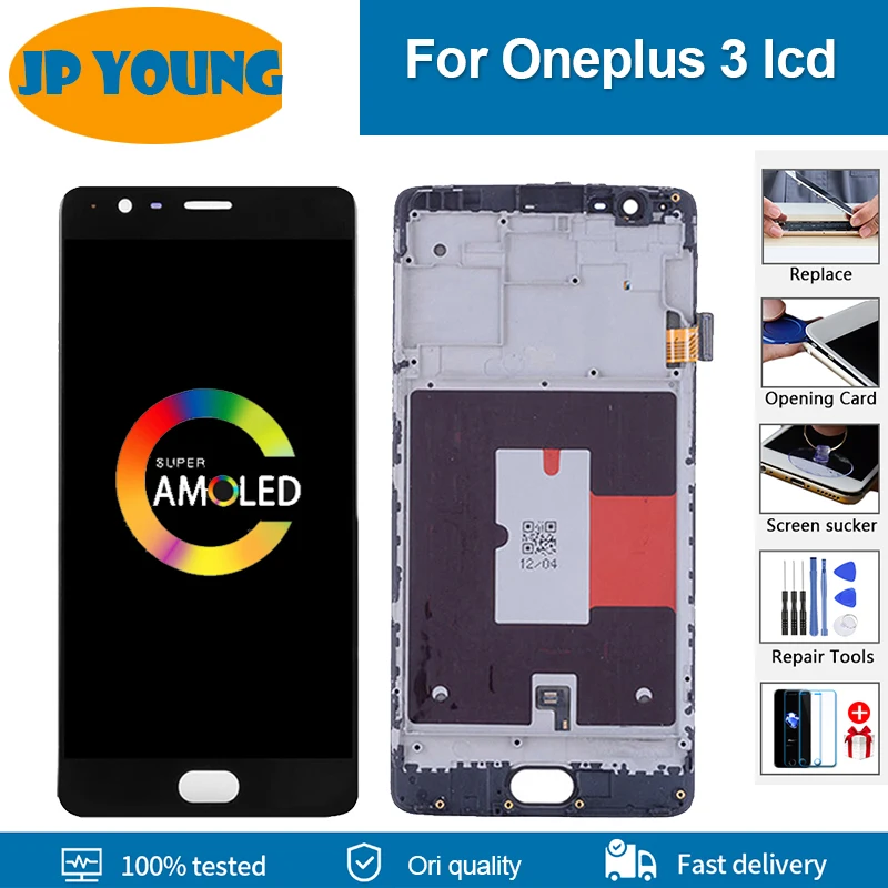 5.5'' Amoled For Oneplus 3 Lcd Display Touch Screen With Frame Assembly ...