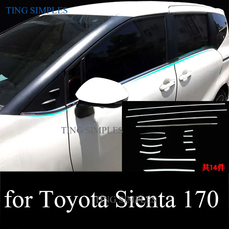 Stainless-Steel-Window-Moulding-Cover-Strip-Trim-Kit-For-Toyota-Sienta ...