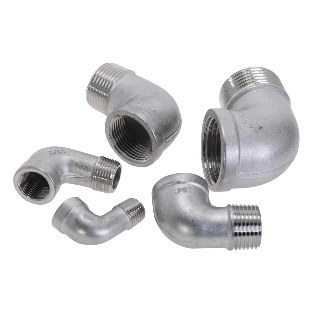 304 stainless steel 90 degrees pipe fittings 1/4'' 1/2'' DN8 DN10 DN15 ...