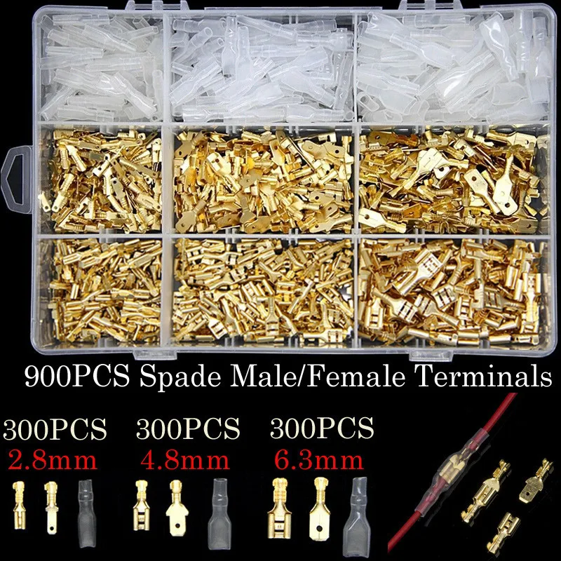 Macho-e-F-mea-Isolado-Wire-Connector-Terminais-de-Crimp-El-tricos ...