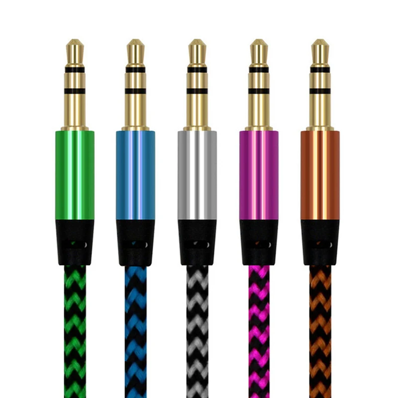 Multi-color-Nylon-Aux-Cable-Audio-3-5mm-Plug-Aux-Audio-Cable-Line-Cord ...