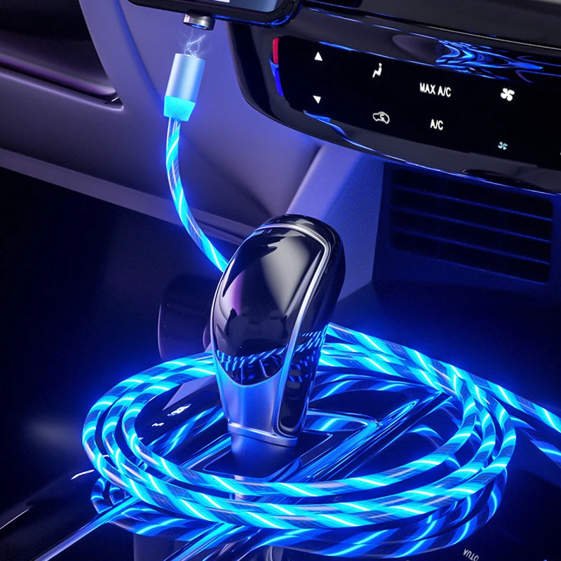 Car-Led-Luminous-Magnetic-Usb-Cable-Usb-Phone-Charge-Wire-For-Kia-Rio ...