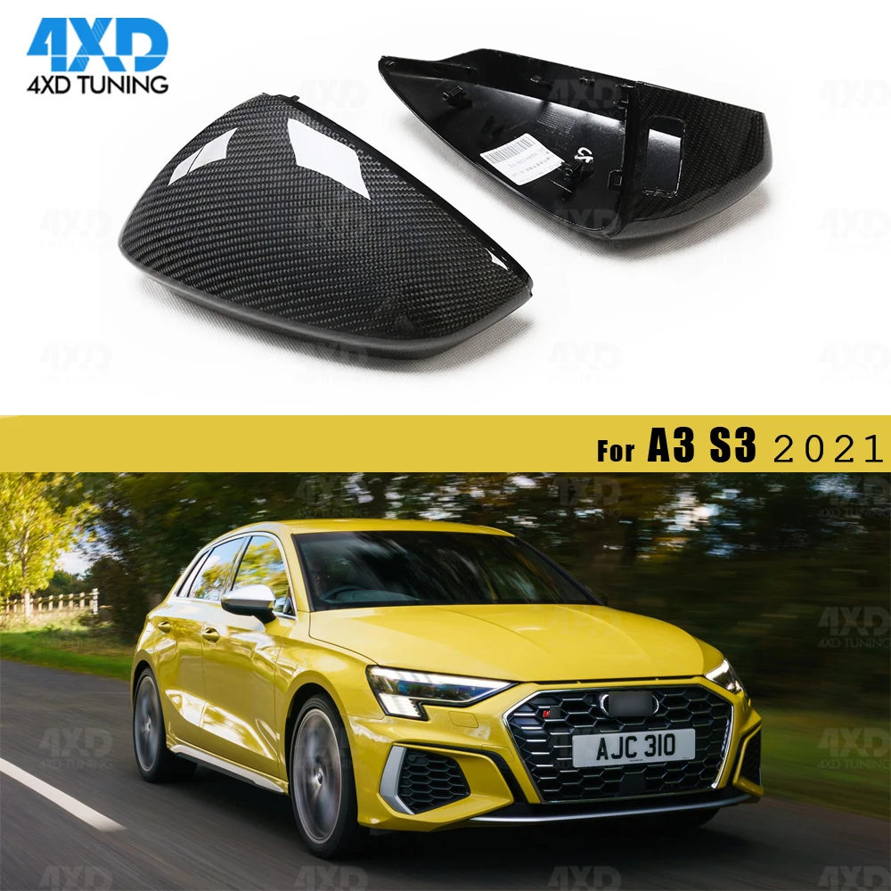 Real Carbon Fiber Mirror Cover For Audi A3 S3 RS3 RearView Mirror Cover ...