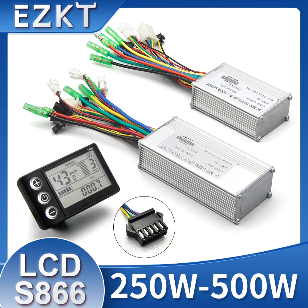 Electric-Bike-Controller-with-S866-LCD-Display-Compatible-250W-350W ...