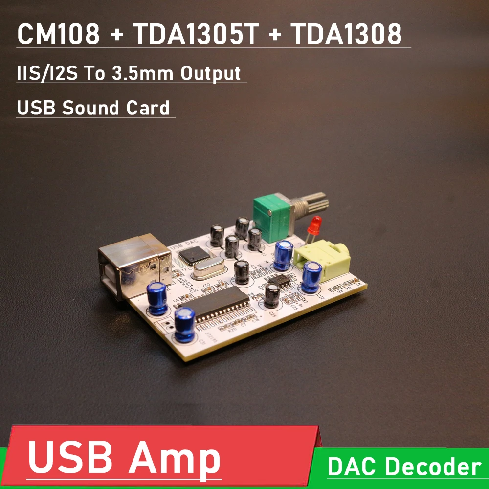 CM108-TDA1305T-TDA1308-IIS-I2S-To-3-5mm-Output-USB-Amp-USB-Sound-Card ...