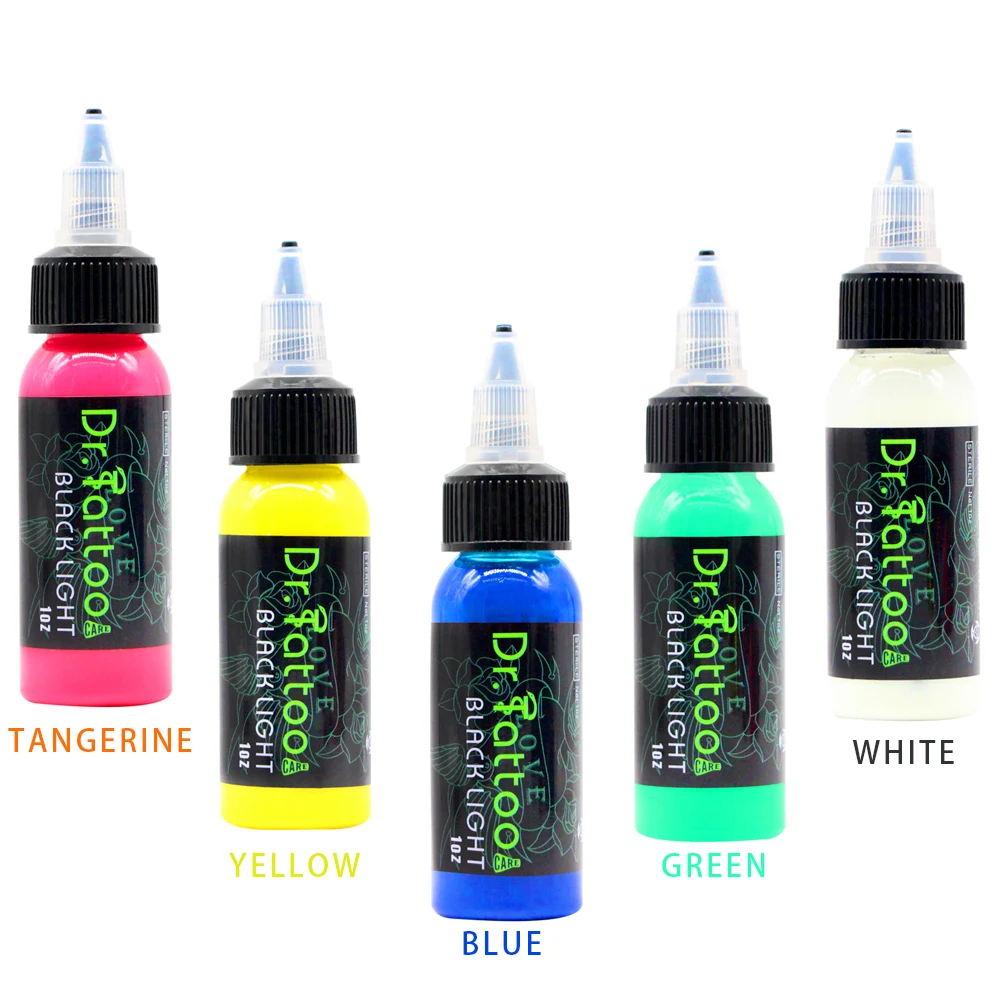 White Tattoos Under Black Light