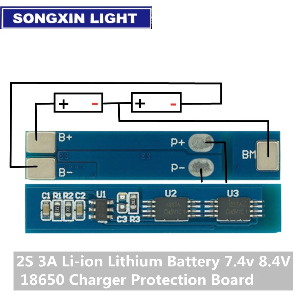 2S 3A Li ion Lithium Battery 7.4v 8.4V 18650 Charger Protection Board bms pcm for li ion lipo ...