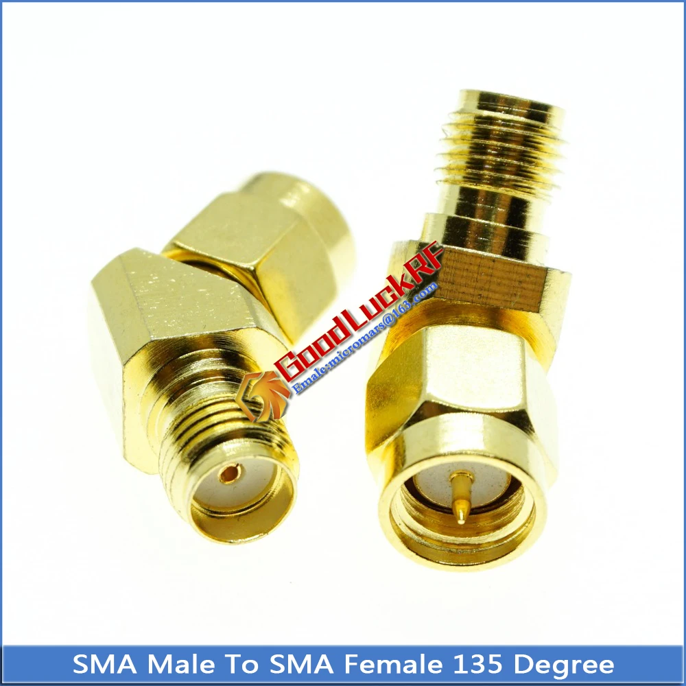1pç sma macho para sma fêmea, 45 135 graus tipo l sma ao sma, conector ...
