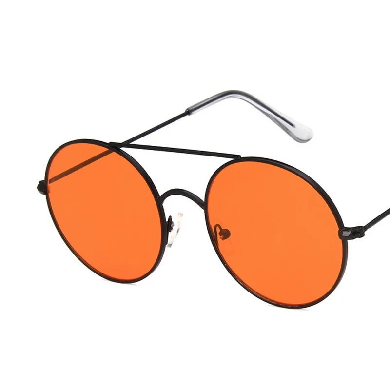 Large-Frame-Orange-Sunglasses-Women-Retro-Metal-Round-Eyeglasses ...
