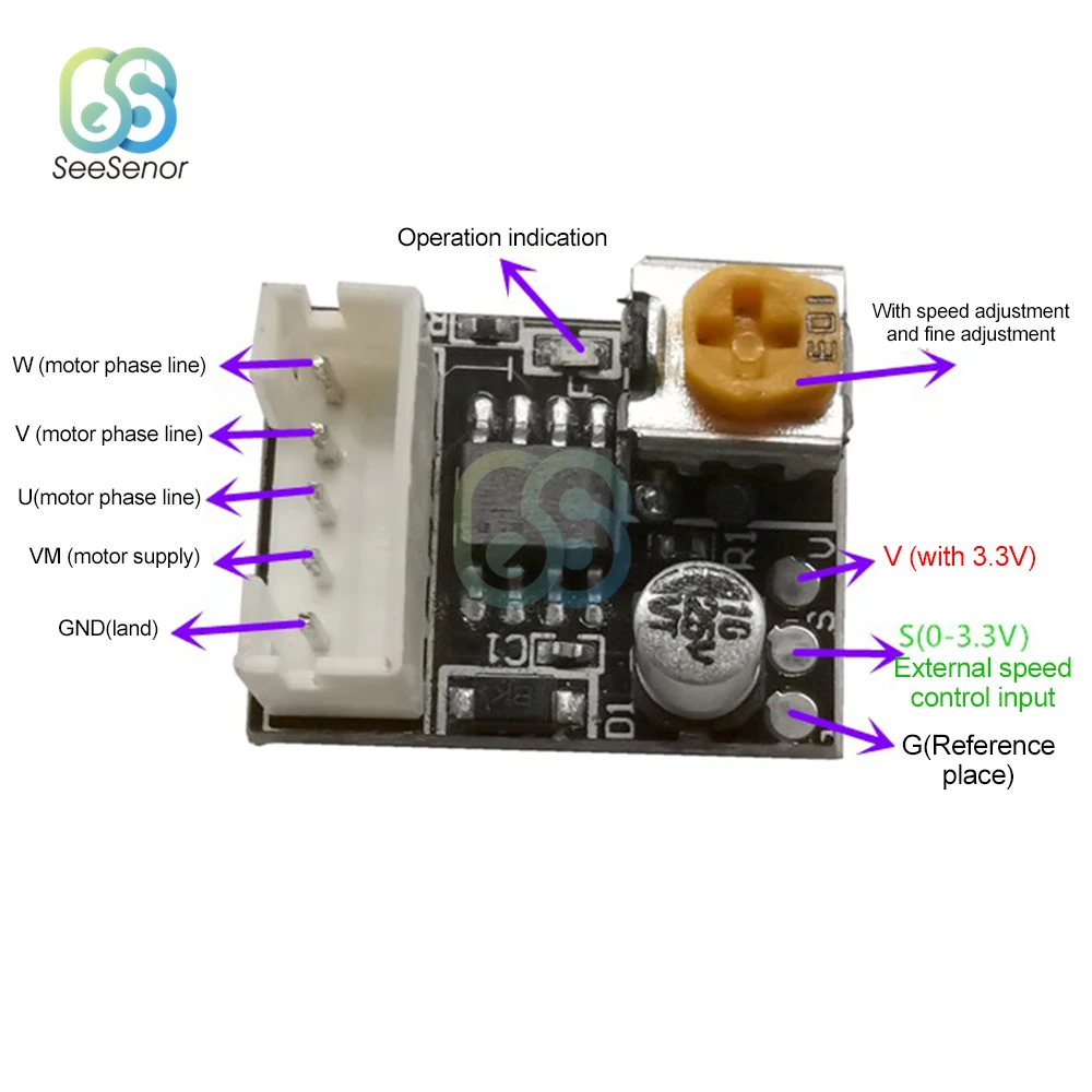 Dc3.8-15V 10W Dc6-20V 60W Bldc Háromfázisú Dc Kefe Nélküli Motoros ...