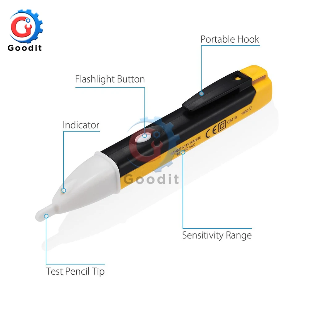 Electric indicator 90-1000V Non-Contact Socket Wall AC Power Outlet ...