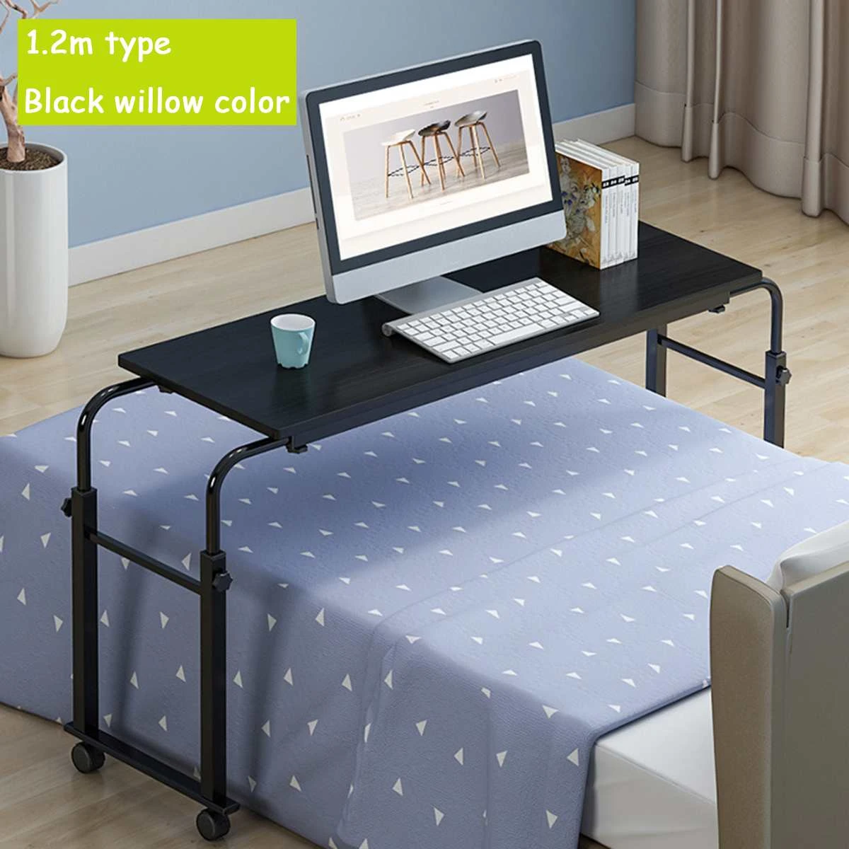 Overbed Table with Wheels Overbed Desk Over Bed Desk King Queen Bed ...