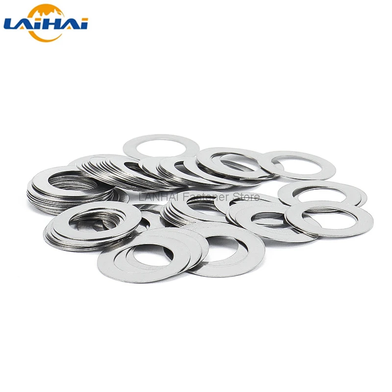 50pcs M2 M3 M4 M5 M6 M7 M8 Din988 304 Stainless Steel Ultra Thin Flat Washer Adjusting Ultrathin ...