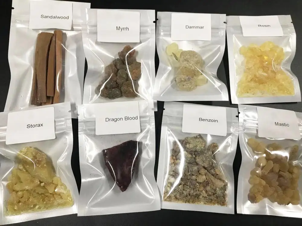 8 Resin Incense Sampler Frankincense,Myrrh,Dragon Blood,Benzoin,Storax ...