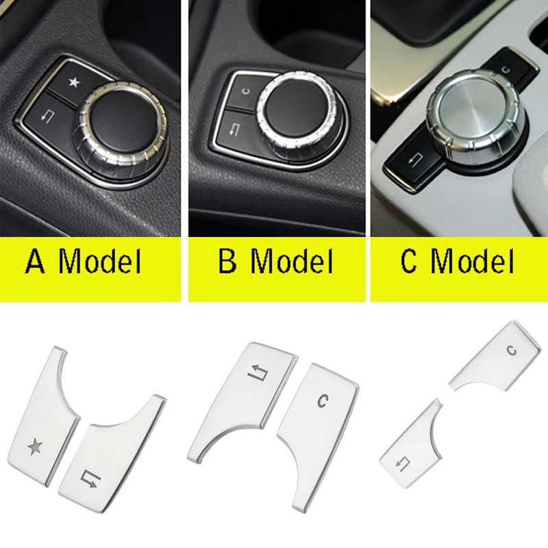 Car-Console-Multimedia-Knob-Switch-Button-Cover-Sticker-For-Mercedes ...
