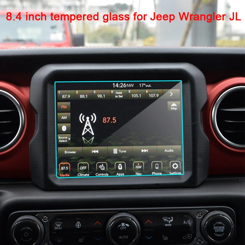 8-4-Tempered-HD-Clear-Glass-Screen-Protector-For-Jeep-Wrangler-JL-2018 ...