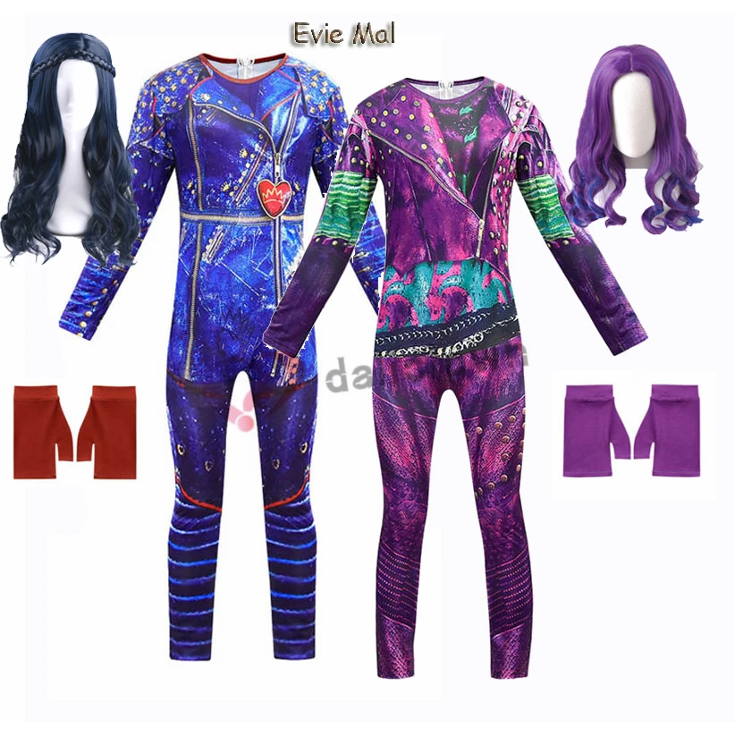 New Kids Halloween Costume For Girls Evie Mal Descendants 3 Cosplay Costumes With Wig Children's ...