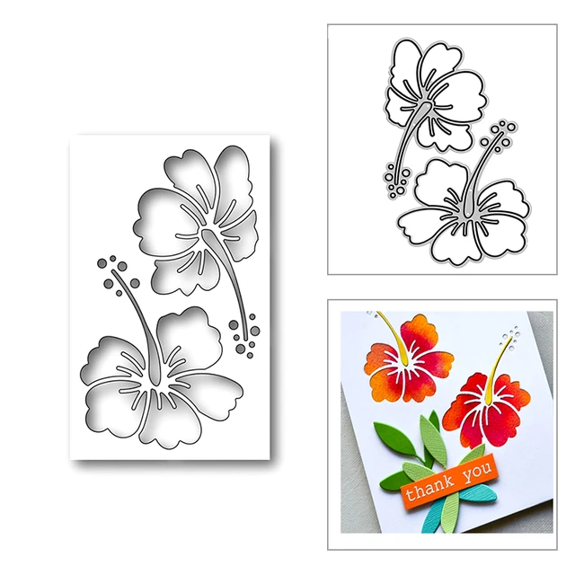 Printable Hibiscus Stencil
