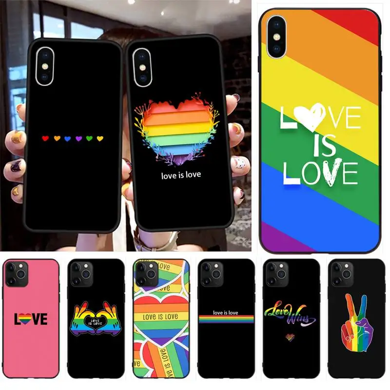 Gay Lesbian LGBT Rainbow Pride Soft Silicone TPU Phone Cover for iPhone ...