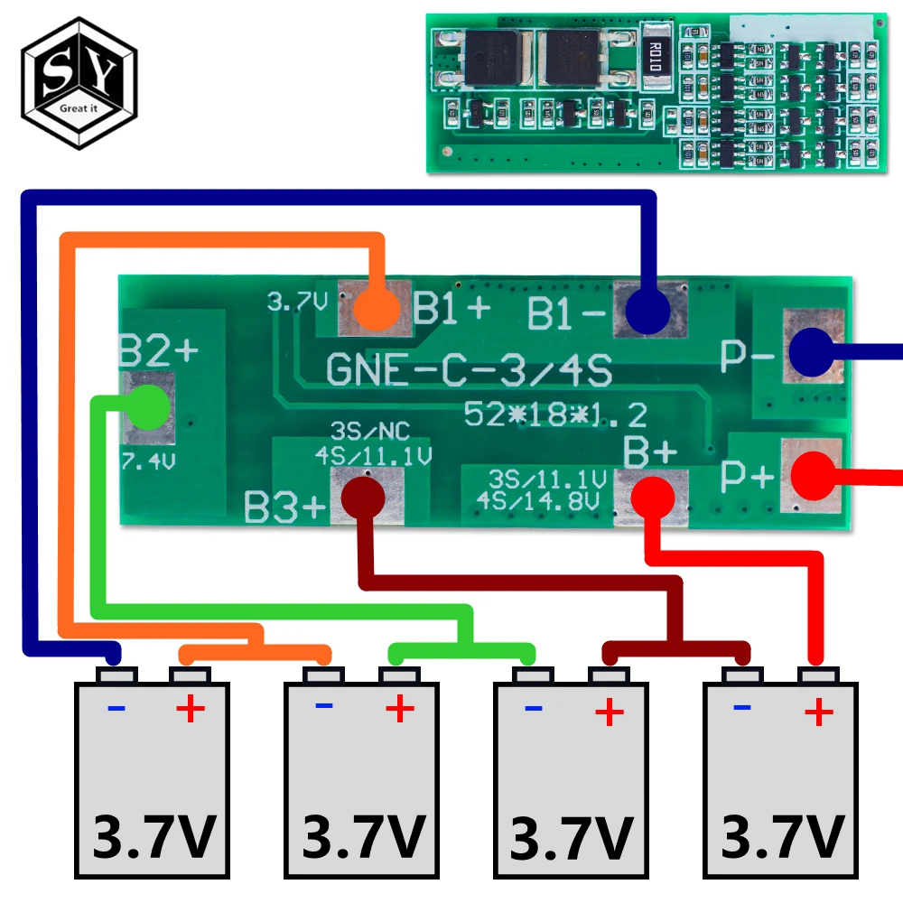 4s 8a Polymer Li-ion Lithium Battery Charger Protection Board For 4 ...