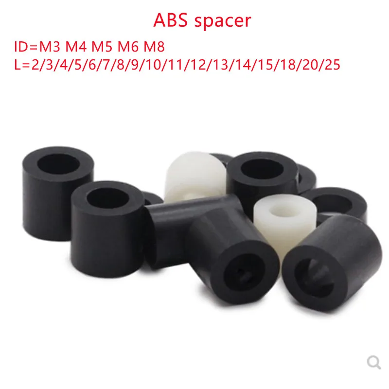 20-50pcs M3 M4 M5 M6 M8 White Or Black Abs Rround Spacer Standoff White ...