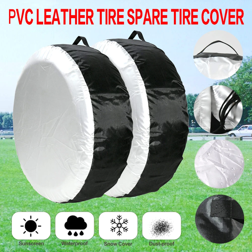 New-4PCS-Spare-Tire-Cover-Case-13-23inch-Polyester-Car-SUV-Tire-Storage ...