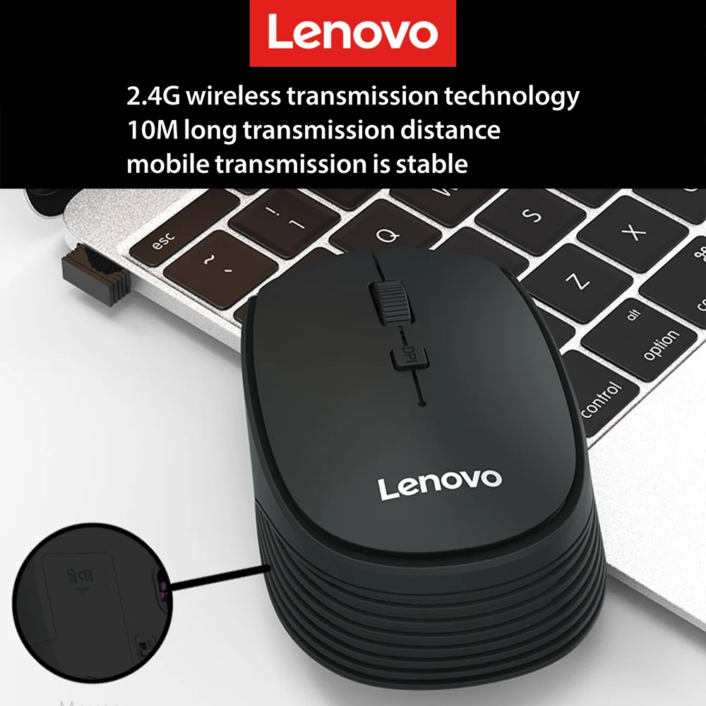 Lenovo M202 Wireless Mouse Ultralight 2.4g Mini Mouse Ergonomic Design ...
