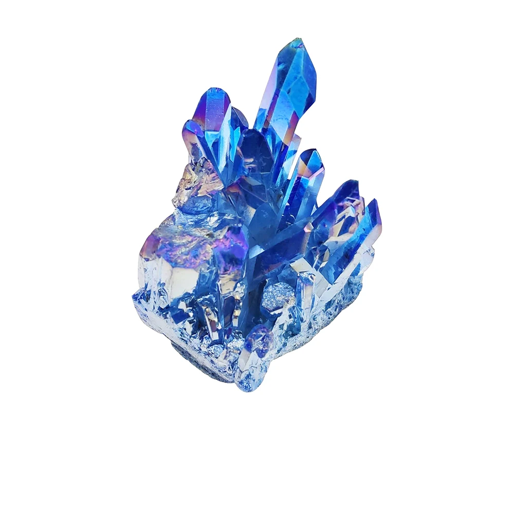 200 230g Blue Aura Titanium Crystals Cluster Specimen Electroplate ...