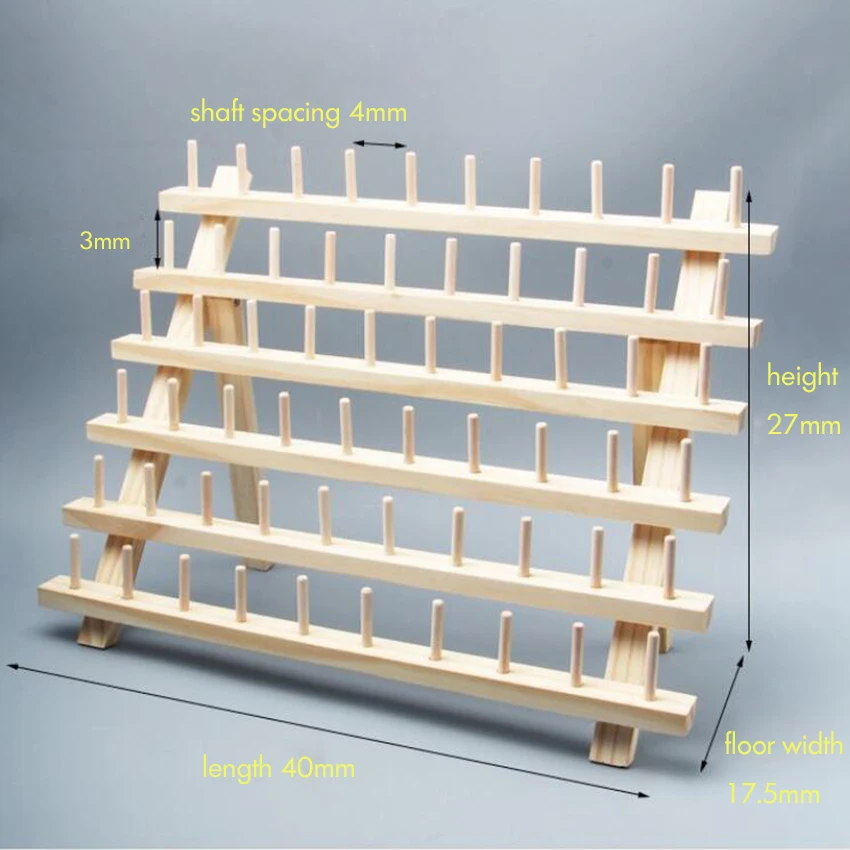 Sturdy Standing Thread Holder 60 Spool Sewing Thread Rack Wooden ...