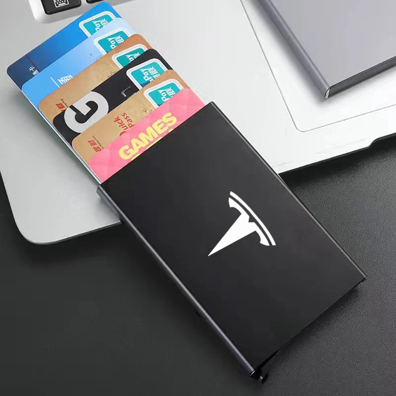 Smart Wallet Thin ID Card RFID Case Automatically Metal Key card holder ...