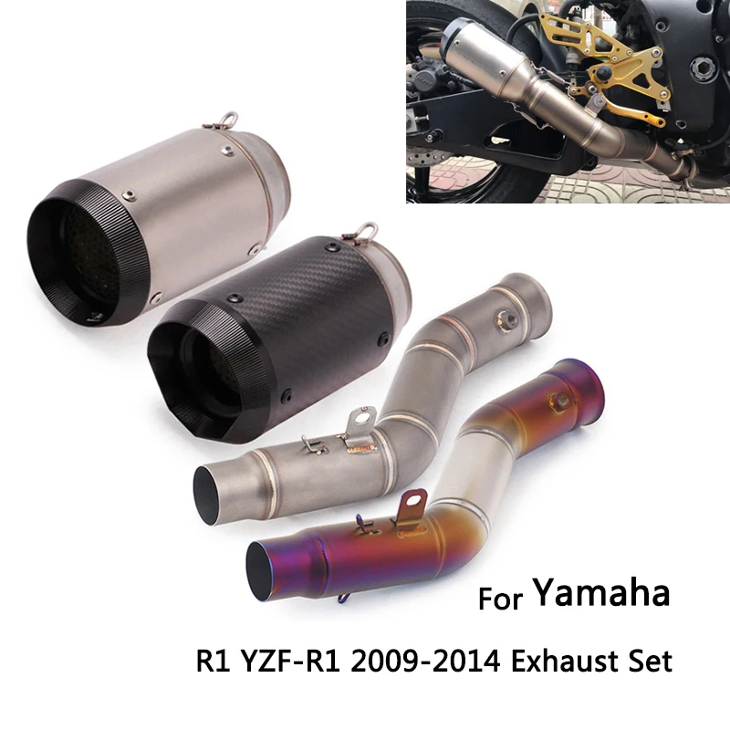 51mm Slip-On Exhaust Pipe Middle Link Pipe for Yamaha R1 YZF-R1 2009 ...