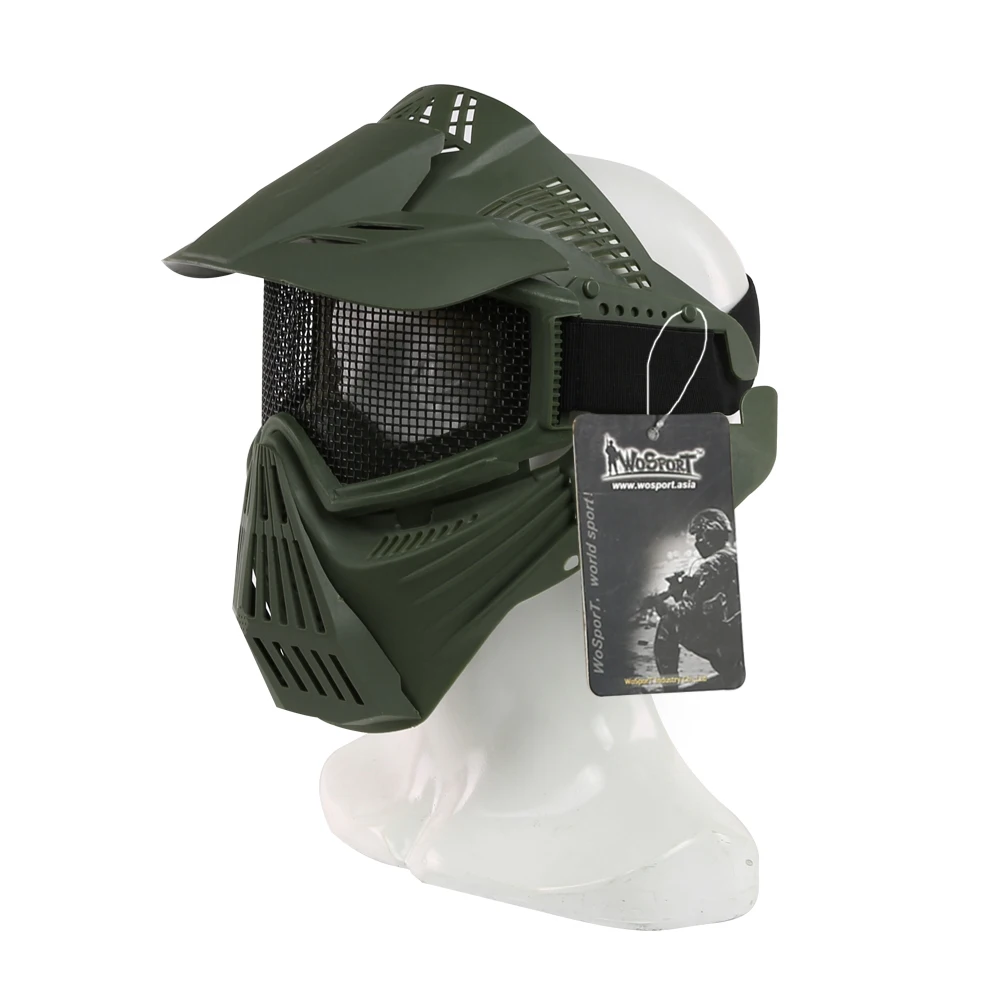 Tactical-Full-Face-Mask-Paintball-Metal-Steel-Mesh-Mask-Breathable ...