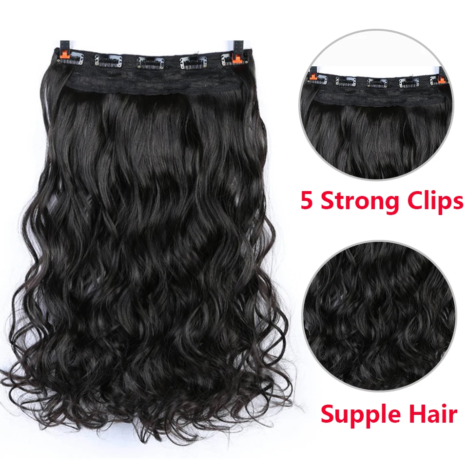 Accessoires coiffure,Extensions capillaires synthétiques ondulées ...